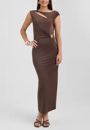 Rachel Rachel Roy Cymara Cutout Maxi Dress - Dark Brown