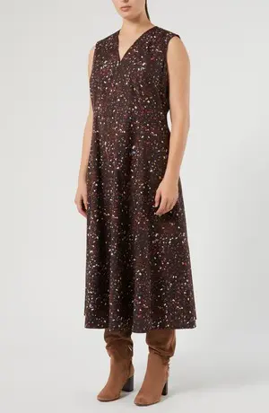 Marina Rinaldi Print Cotton Sleeveless Dress