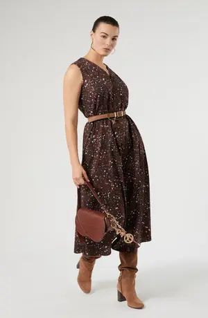 Marina Rinaldi Print Cotton Sleeveless Dress