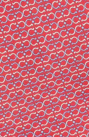 FERRAGAMO Zelig Gancini Print Silk Tie