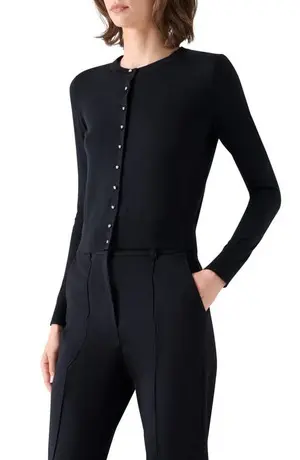 Akris Merino Wool Embellished Button Cardigan