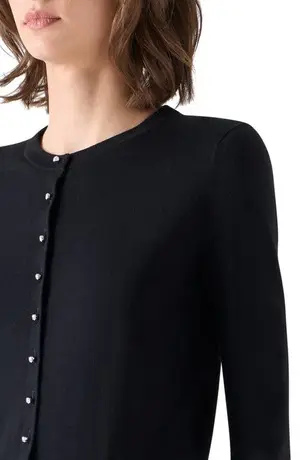 Akris Merino Wool Embellished Button Cardigan
