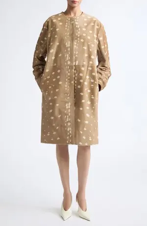 Loulou De Saison Liza Print Genuine Calf Hair Coat - Deer