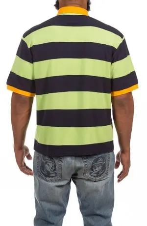 BILLIONAIRE BOYS CLUB Bb Tribeca Stripe Cotton Piqué Polo - Jade Lime