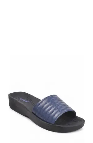 AEROTHOTIC Maeve Quilted Slide Sandal - Navy