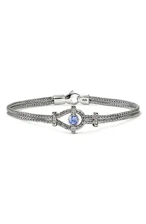 John Hardy Sterling Tanzanite And Diamond Bracelet - Silver