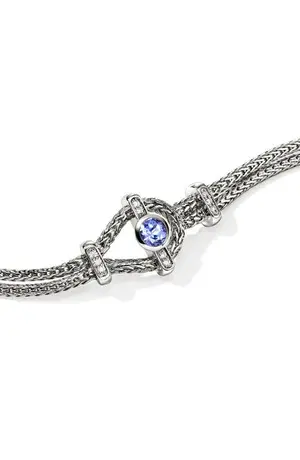 John Hardy Sterling Tanzanite And Diamond Bracelet