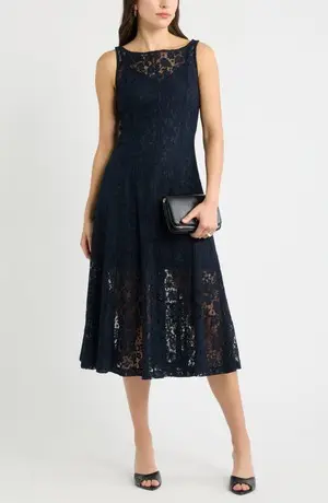 Chelsea28 Sleeveless Fit & Flare Lace Midi Dress