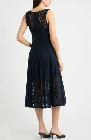 Chelsea28 Sleeveless Fit & Flare Lace Midi Dress