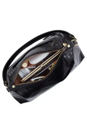 Hobo Darcy Leather Shoulder Bag - Black