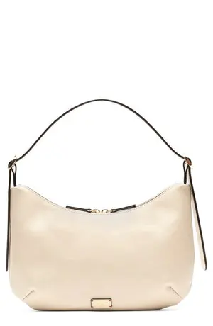 FRANCES VALENTINE Starr Crinkled Leather Hobo Bag - Oyster