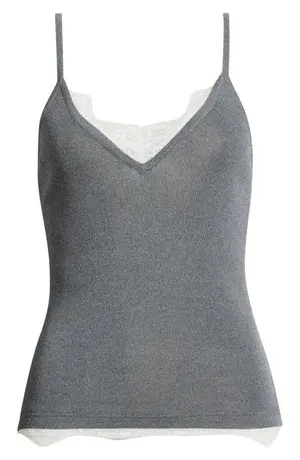 Deluc Lace Trim Camisole - Grey