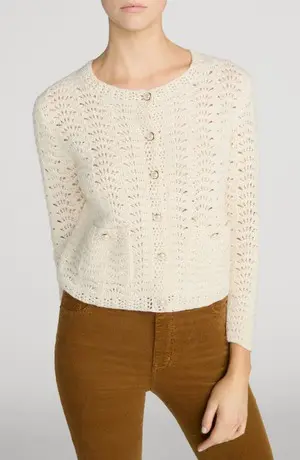 FRAME Chevron Knit Cardigan - Biscuit
