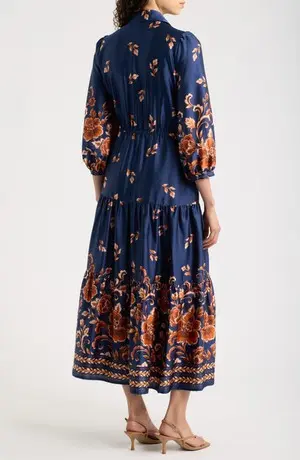 Julia Jordan Printed Tiered Shirt Dress
