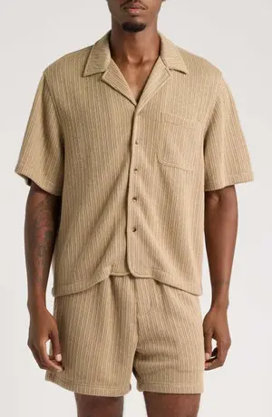 RIZORT Hunter Knit Camp Shirt - Sand
