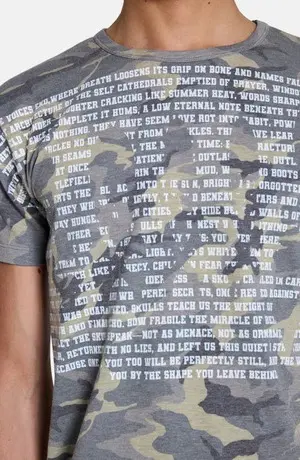 JADED LONDON Skull Text Print Graphic Ringer T-shirt