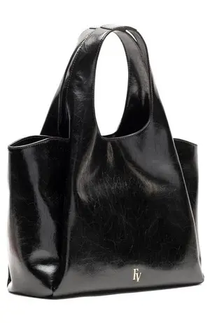 FRANCES VALENTINE Portia Crinkled Leather Shoulder Bag