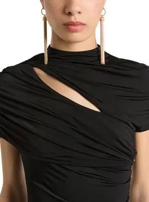 Balmain Draped Jersey Bodycon Dress