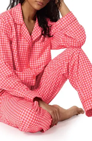 BEDHEAD PAJAMAS Print Organic Cotton Flannel Pajamas - Jane Gingham