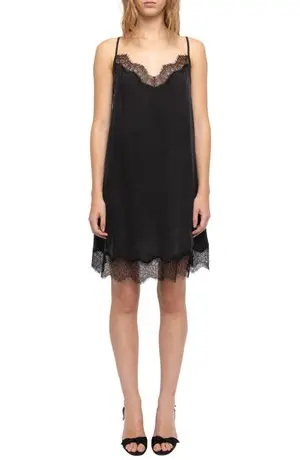 Zadig&Voltaire Respas Lace Trim Silk Slipdress