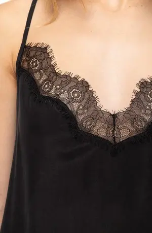 Zadig&Voltaire Respas Lace Trim Silk Slipdress