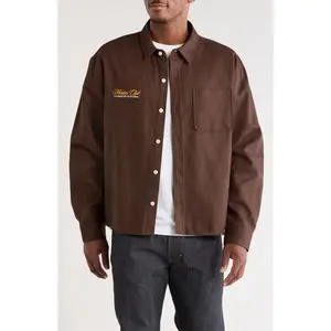 PACSUN Embroidered Cotton Canvas Button-up Shirt