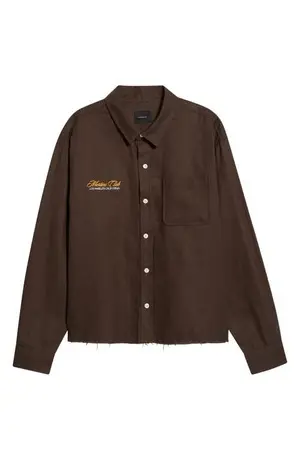 PACSUN Embroidered Cotton Canvas Button-up Shirt