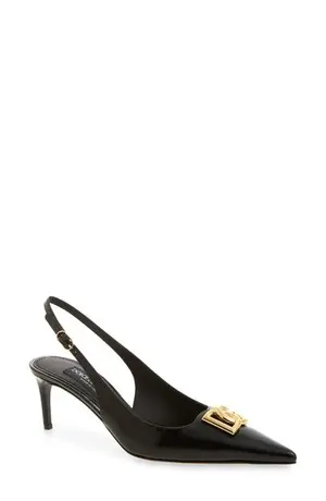 DOLCE&GABBANA BEAUTY Dg Logo Pointed Toe Slingback Pumps