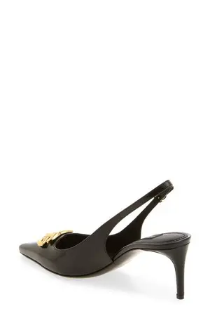 DOLCE&GABBANA BEAUTY Dg Logo Pointed Toe Slingback Pumps