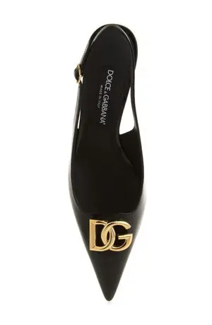 DOLCE&GABBANA BEAUTY Dg Logo Pointed Toe Slingback Pumps
