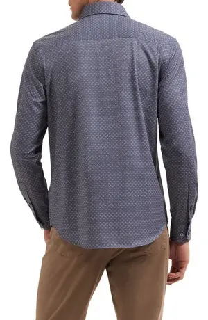 Bugatchi Devon Ooohcotton® Geometric Print Stretch Shirt
