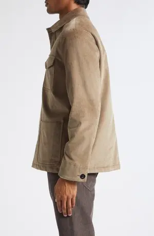 Boglioli Medium Wale Cotton Stretch Corduroy Overshirt