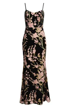 Dress The Population Giovanna Floral Mermaid Cocktail Dress - Black Multi