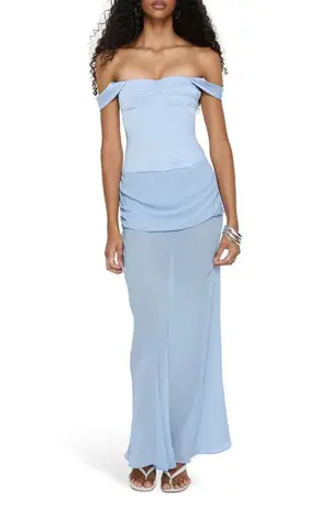 Princess Polly Angiola Off The Shoulder Corset Maxi Dress