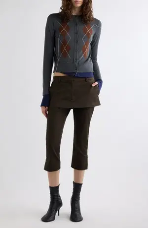 Acne Studios Kohona Argyle Silk & Wool Cardigan