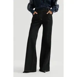 Brunello Cucinelli Monili Embellished No-fade Denim Flared Trousers