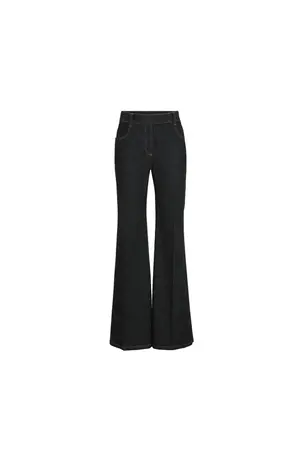Brunello Cucinelli Monili Embellished No-fade Denim Flared Trousers