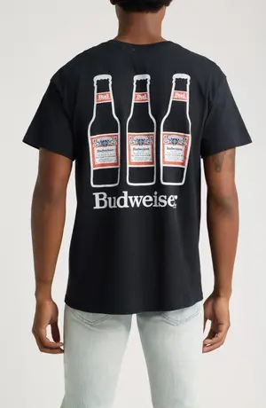 Junk Food Budweiser® Bottle Cotton Graphic T-shirt