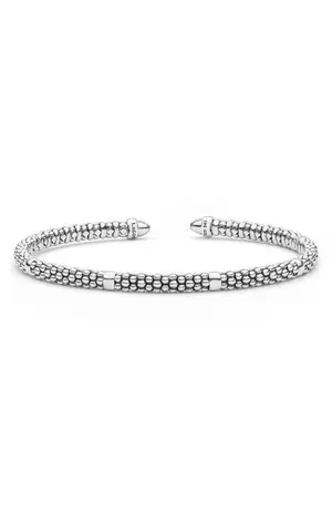Lagos Signature Caviar Sterling Silver & 14k Gold Diamond Cuff