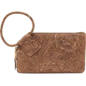 Hobo Sable Leather Wristlet With Hoop Handle