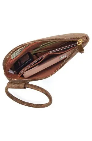 Hobo Sable Leather Wristlet With Hoop Handle