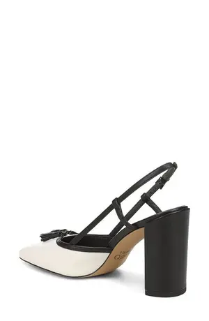 Franco Sarto Gaila Patent Leather Slingback Pumps - White/black
