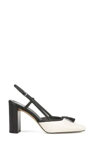 Franco Sarto Gaila Patent Leather Slingback Pumps - White/black