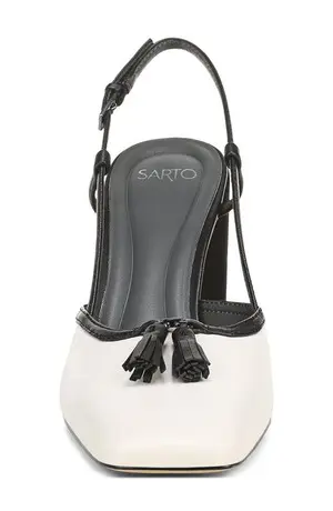 Franco Sarto Gaila Patent Leather Slingback Pumps - White/black