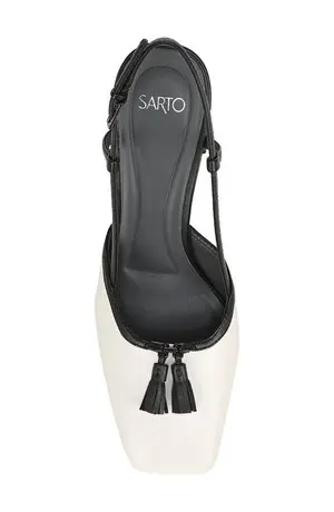 Franco Sarto Gaila Patent Leather Slingback Pumps - White/black