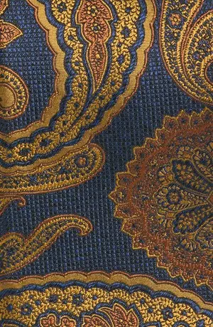 Nordstrom Paisley Silk Neck Tie - Navy-rust