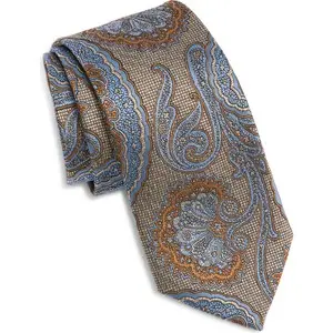 Nordstrom Paisley Silk Neck Tie - Tan