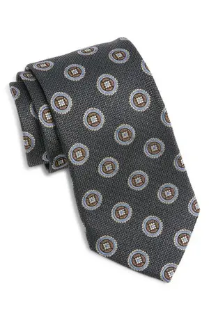 Nordstrom Medallion Silk Neck Tie - Black