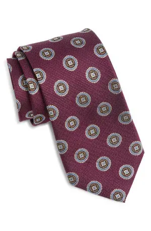 Nordstrom Nordstrom Medallion Silk Neck Tie Wine