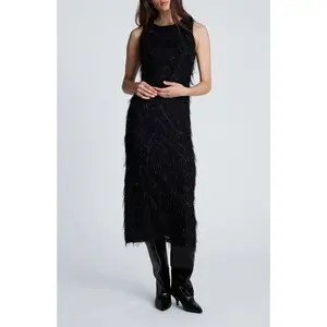 KENNETH COLE Fringe Racerback Midi Sheath Dress